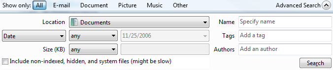 Exploring Vista’s Advanced Search